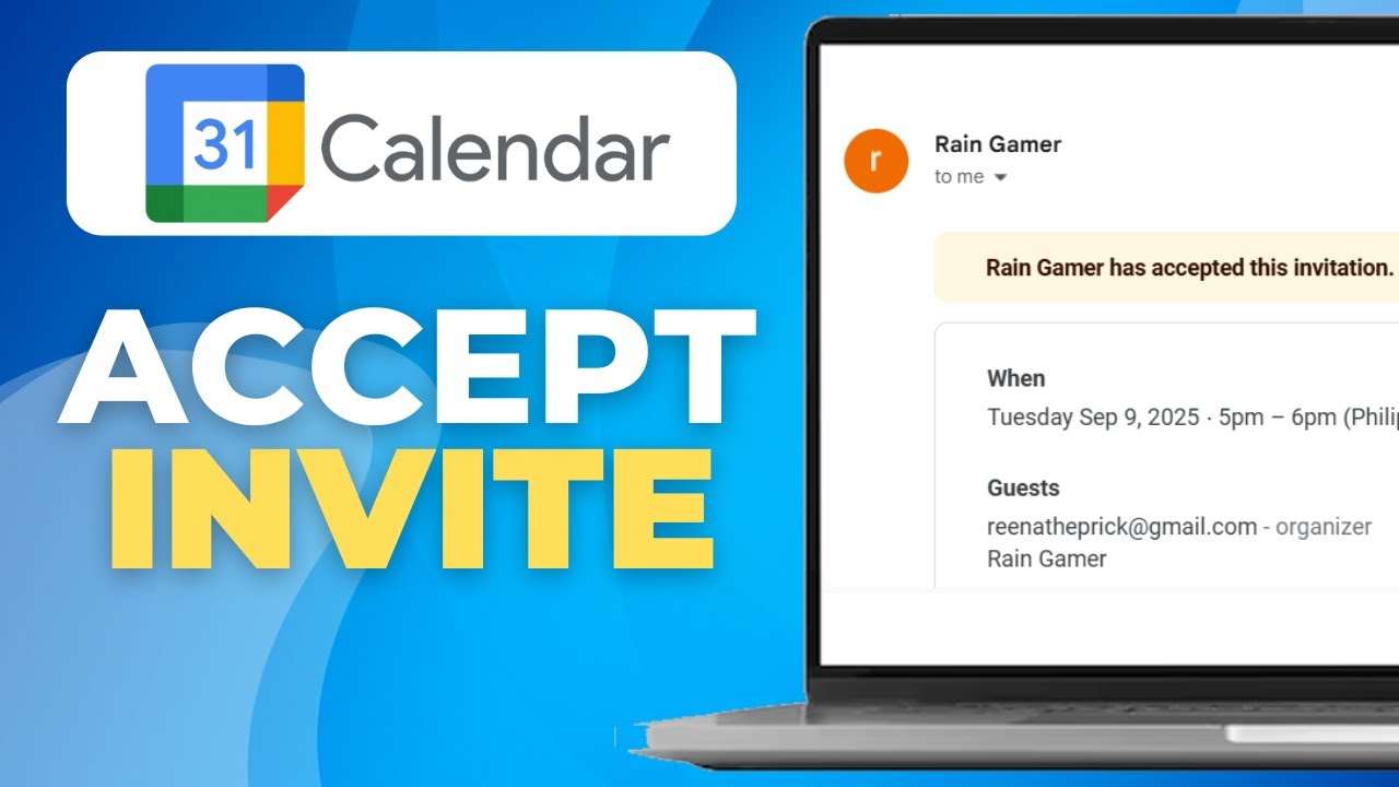 How to Accept A Google Calendar Invite - YouTube