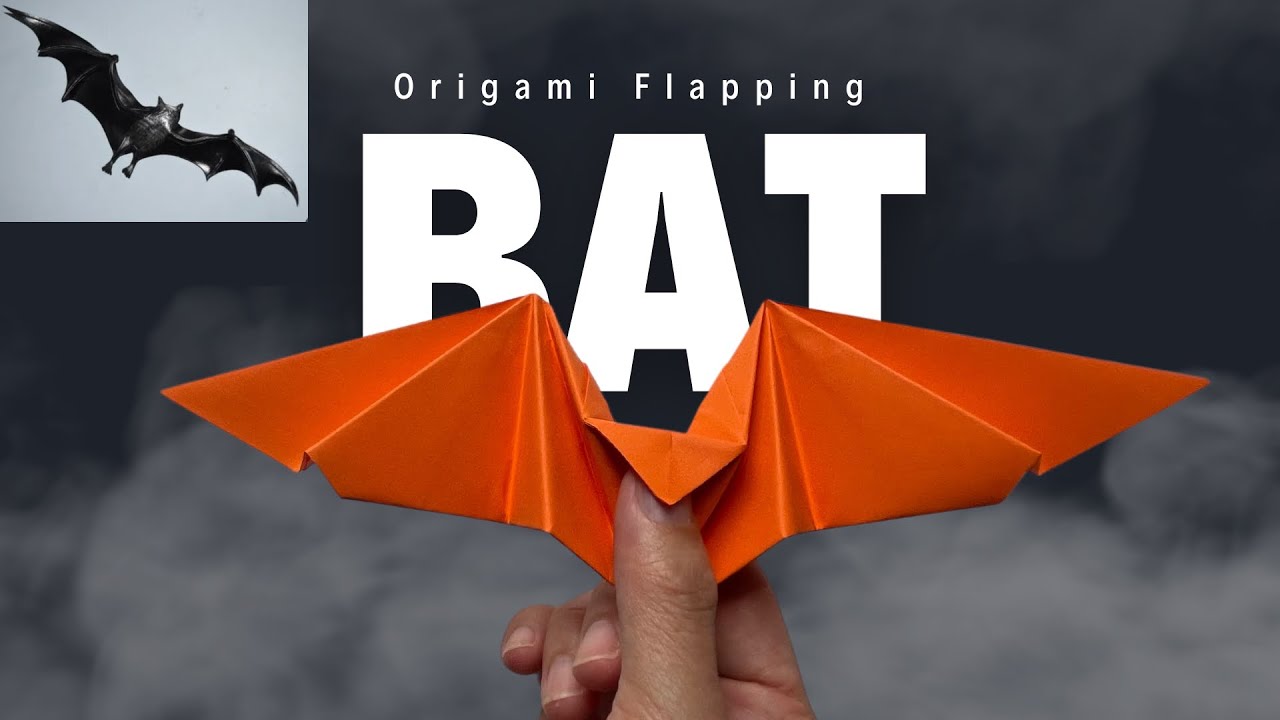 How to make a cool easy paper origami flapping bat - YouTube