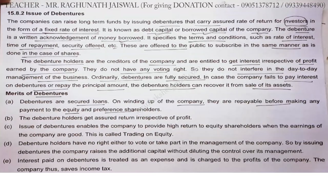 Merits of debentures | advantages of debentures | Business Studies ...