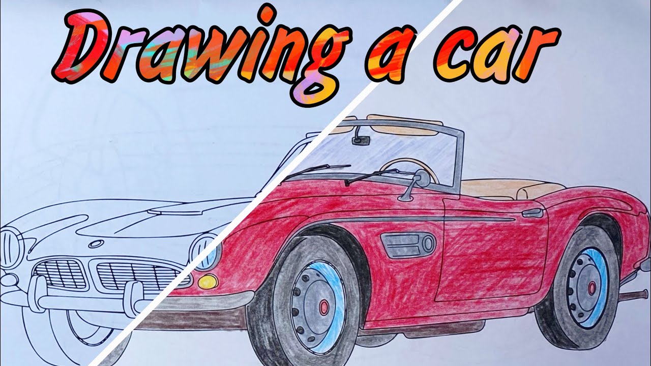 Drawing a car with colored pencils.#drawing #howtodraw #coloring #car # ...