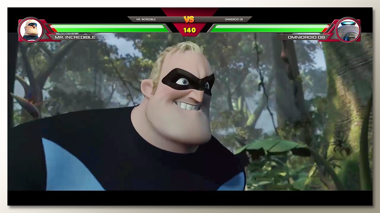 Mr. Incredible vs Omnidroid 8 with Healthbars | Concept Game UI - YouTube