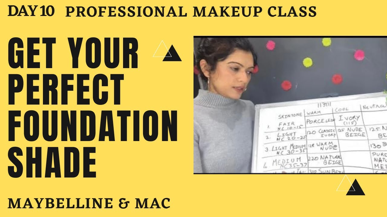 PROFESSIONAL MAKEUP COURSE DAY10|FIND RIGHT SHADE FOUNDATION MAYBELLINE ...