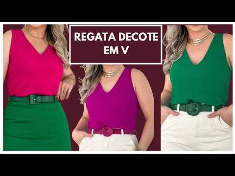 Regata decote em v - modelagem e costura