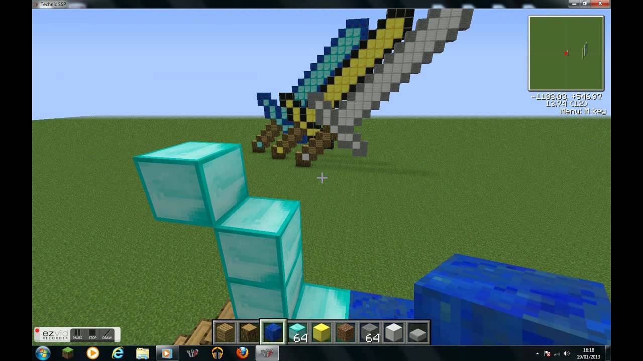 How to make a giant Diamond Sword - YouTube