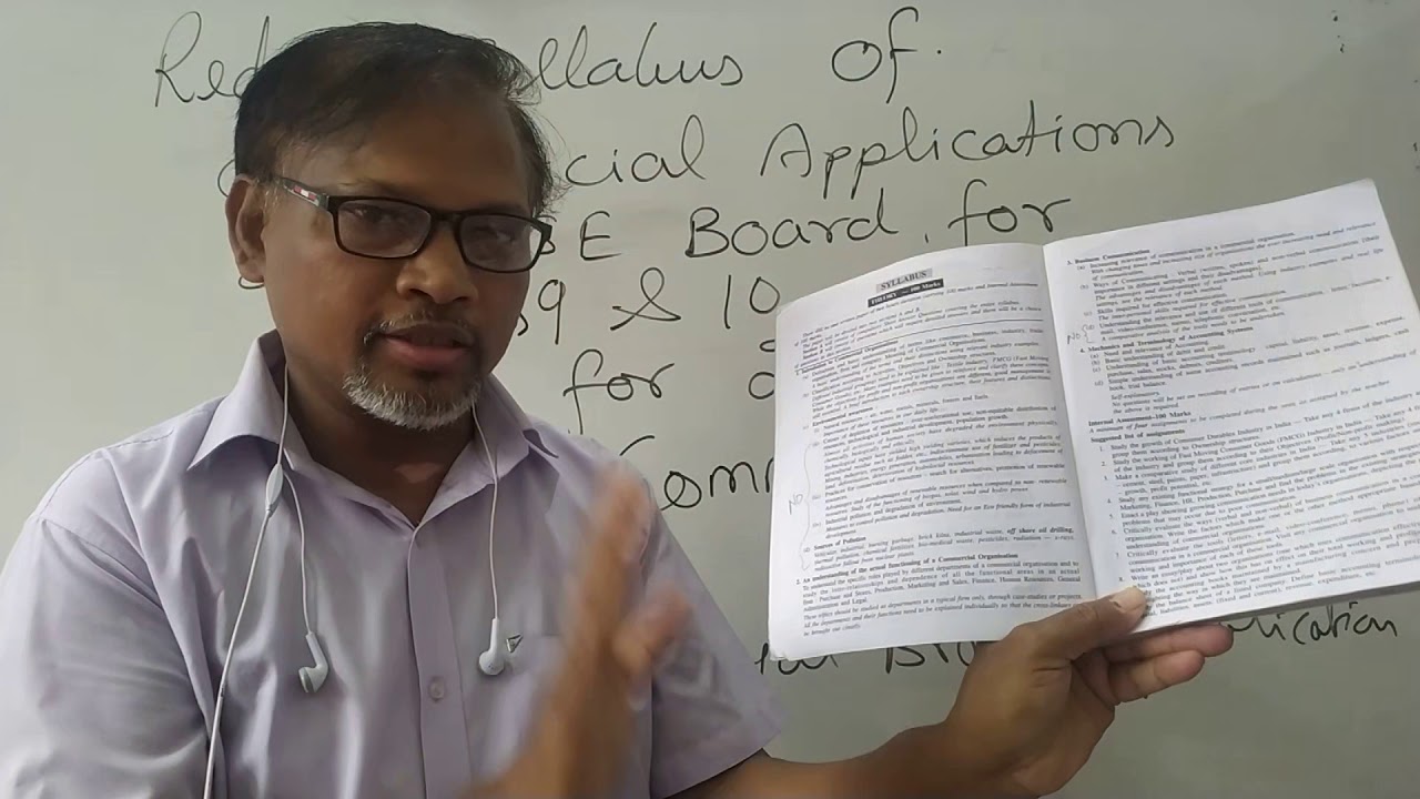 Explained Reduced Syllabus in COMMERCIAL APPLICATIONS IN ICSE BOARD FOR ...