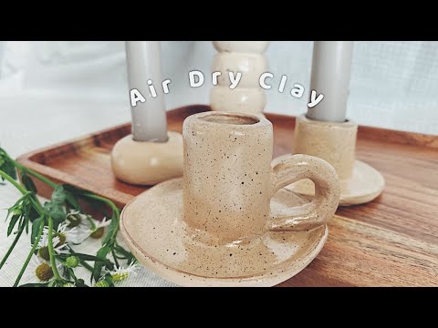 Air dry clay creations tutorial |  DIY Candle holder | 지점토 오브제 만들기