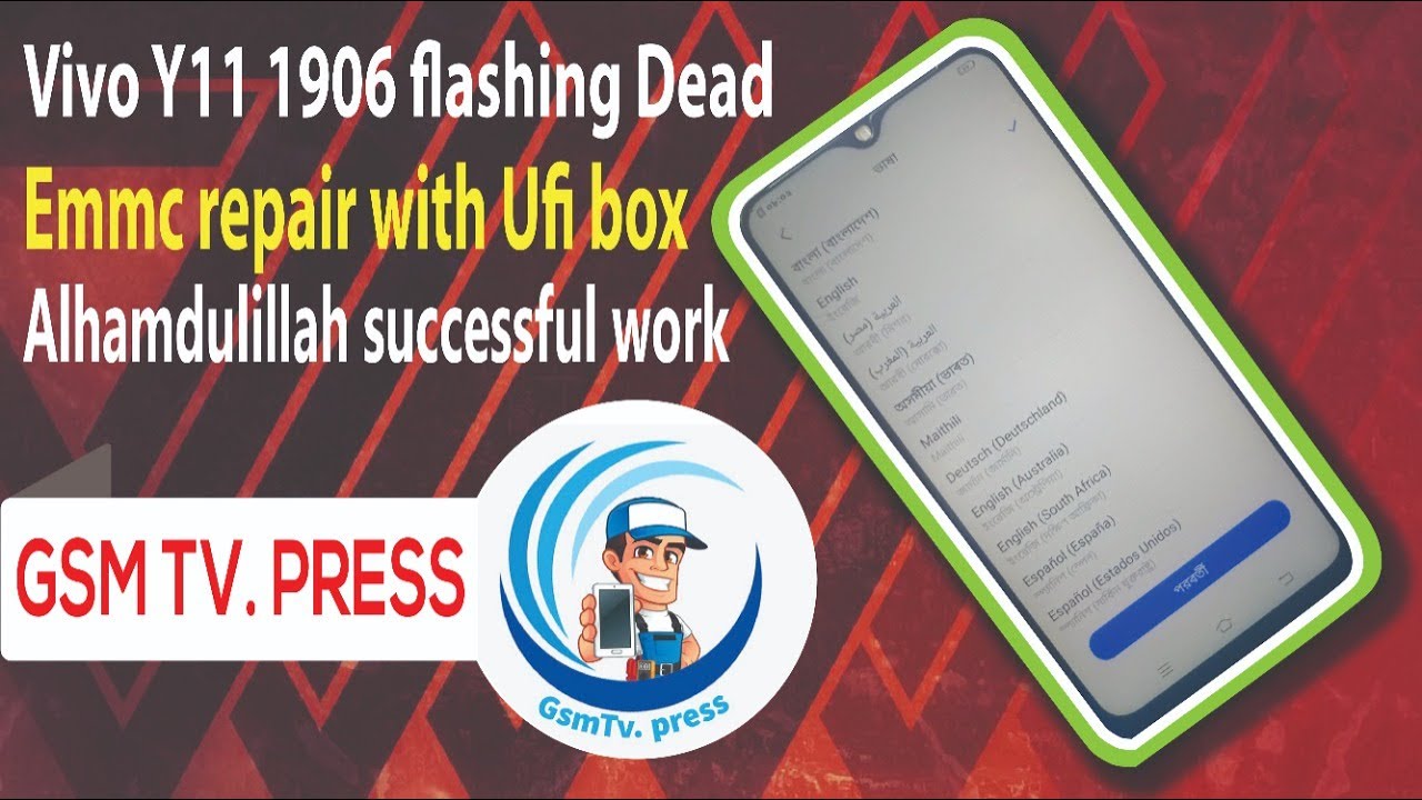 Vivo Y11 1906 flashing Dead Emmc Repair with Ufi box 100% Successfu ...