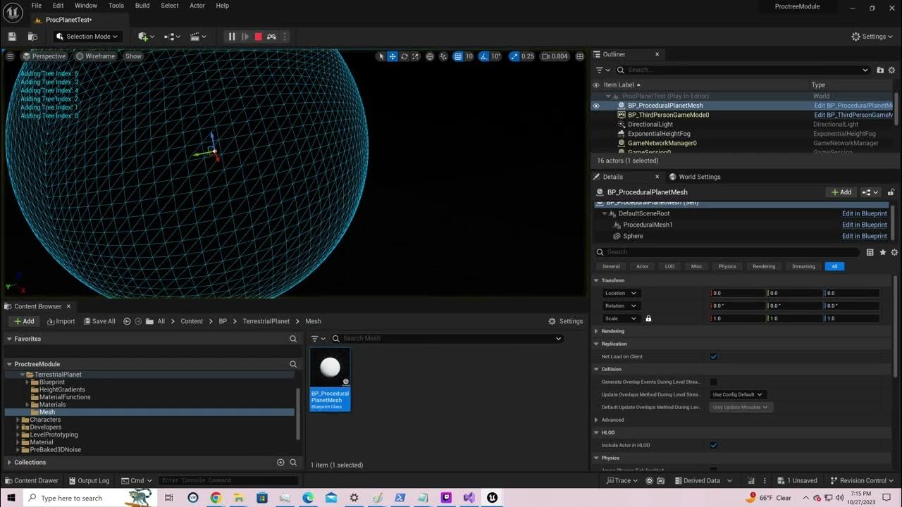 UE5 - Procedural Planet - C++ Planet Scale Quadtree Based Procedural Mesh LOD - Memory/Crash ...