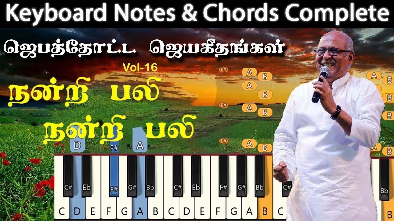 Nandri Bali Keyboard Notes & Chords | நன்றி பலி | Berchmans | JJ Vol 16 ...