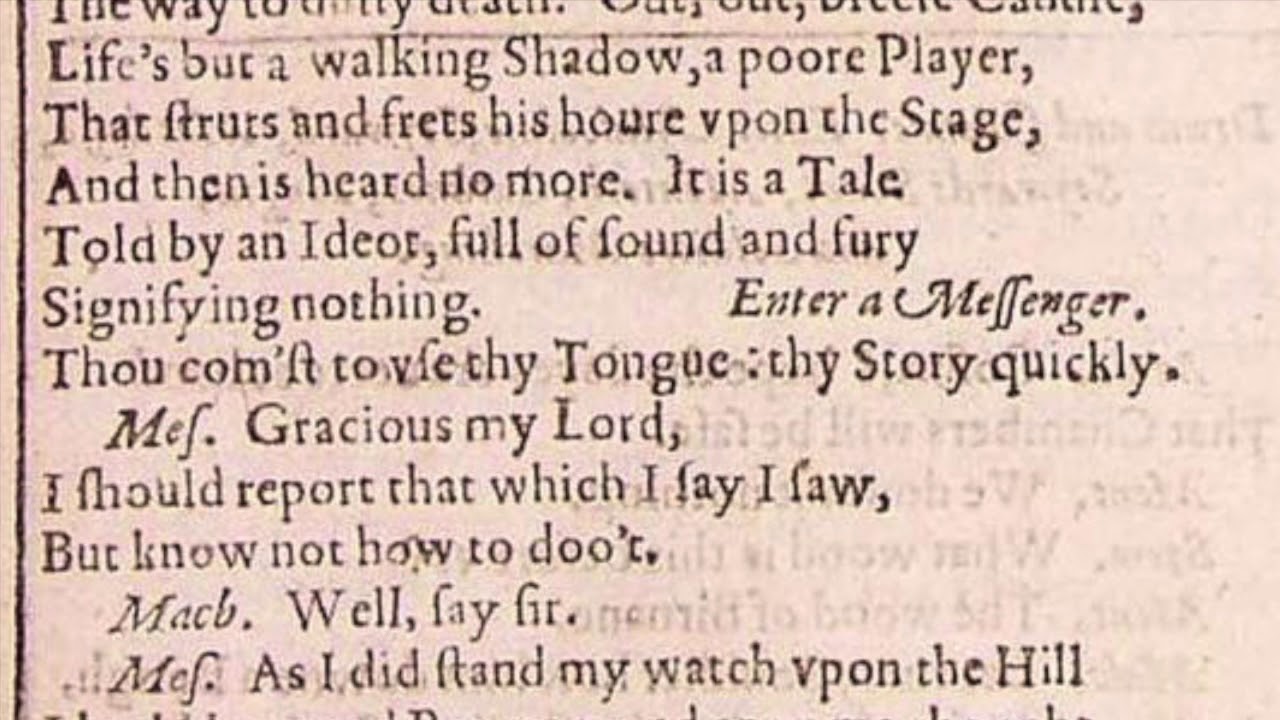 Act V Scene 5 of MacBeth ("Life's But A Walking Shadow") read in ...