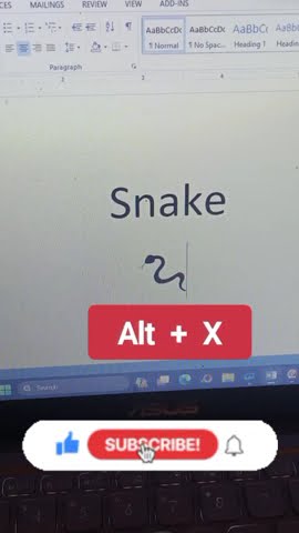 🐍🐍 MS word shortcut key symbol SNAKE icon #msword #viral #Shortcut # ...
