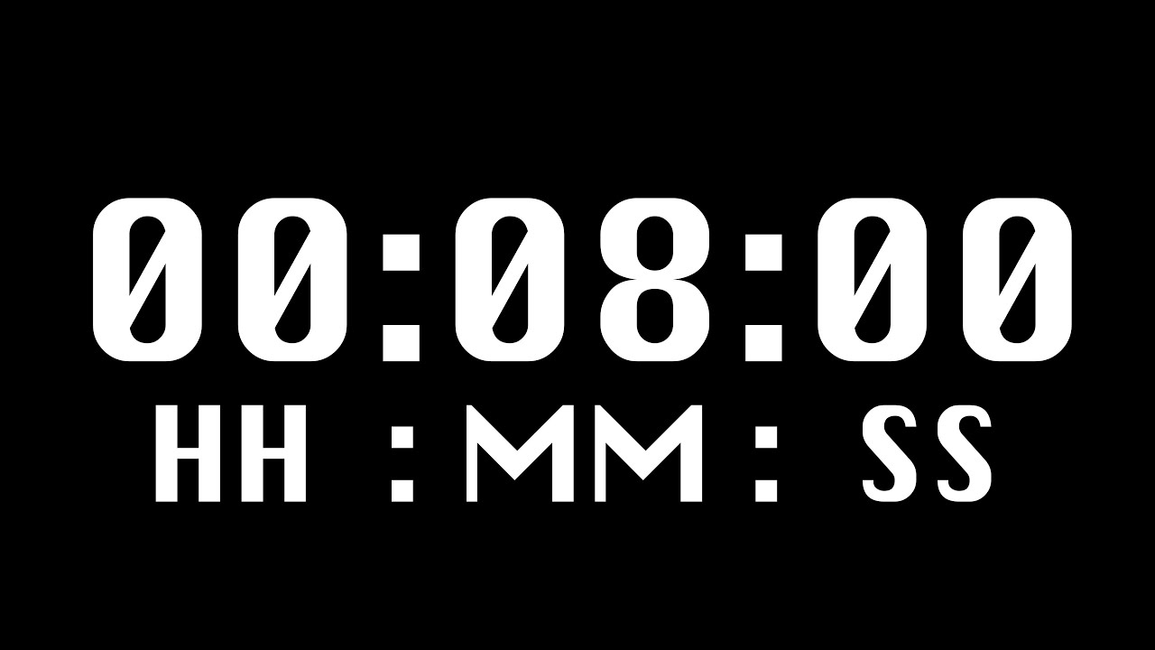 8 Minute Timer Clock 4K | Latest | Black & White | Minimalistic ...