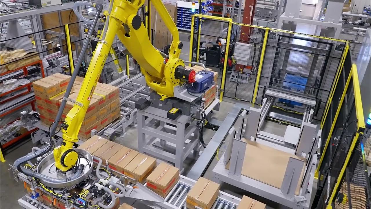 Robotic Palletizing with Dual Build Stations by Pearson Packaging Systems - YouTube