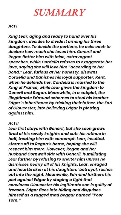 King Lear by William Shakespeare Summary - YouTube