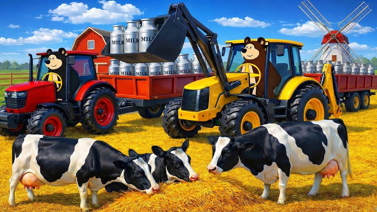 Farm Work Day 🐄🥛🚜 | Transporting Dairy Cows & Milk Collection | Real ...