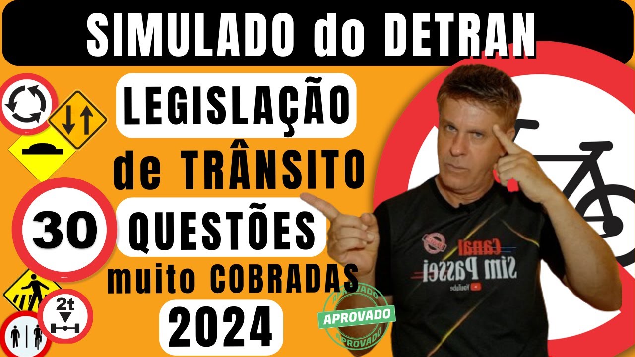PROVA TEÓRICA DO DETRAN - EXAME DE LEGISLAÇÃO DE TRÂNSITO- SIMULADO ...