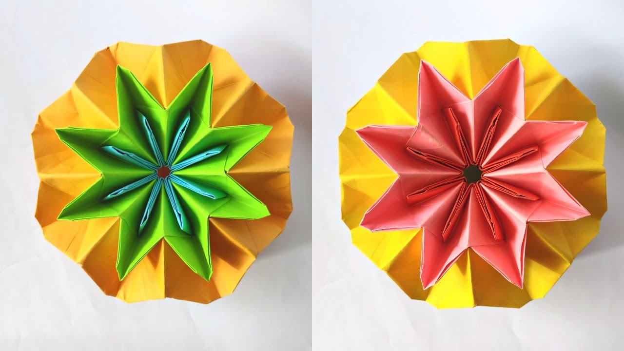 Origami LARGE FLOWER fireworks | How to make a paper fireworks - YouTube