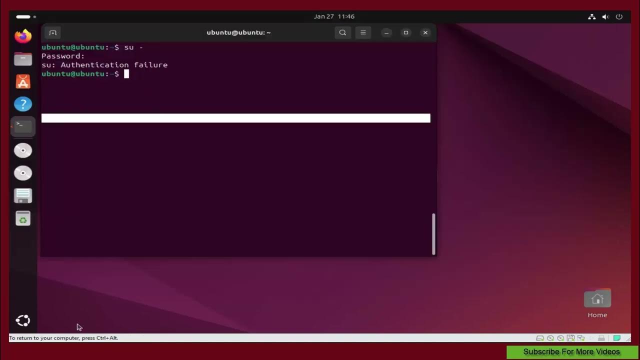 How To [SOLVE] su:authentication failure On Ubuntu 24/04 LTS - YouTube