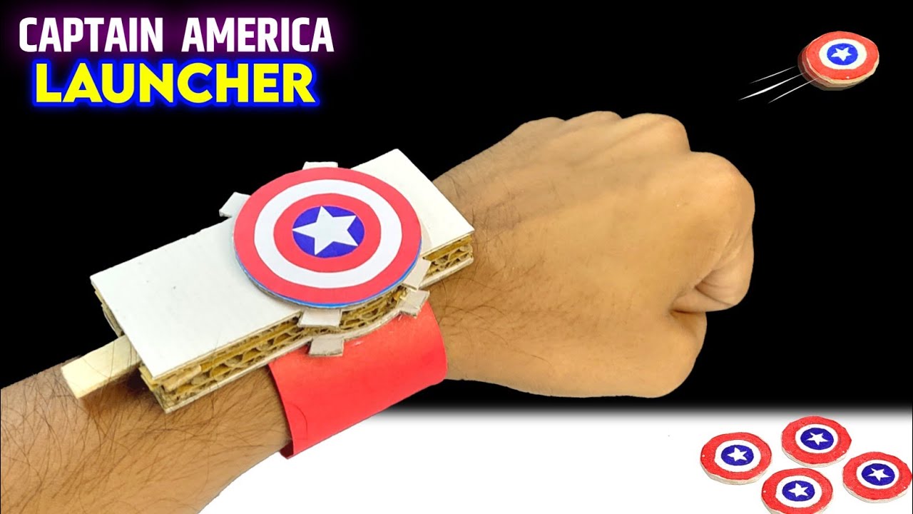 Captain America shield Launcher , how to make MARVEL toy at home , New ...