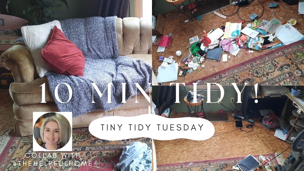 Cleaning under the couch! Tiny Tidy Tuesday #1 - YouTube