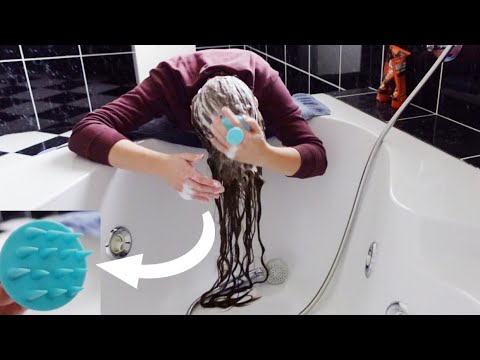 ASMR Hair Washing - Long Hair Over Face Shampooing (Hair Wash ASMR ...