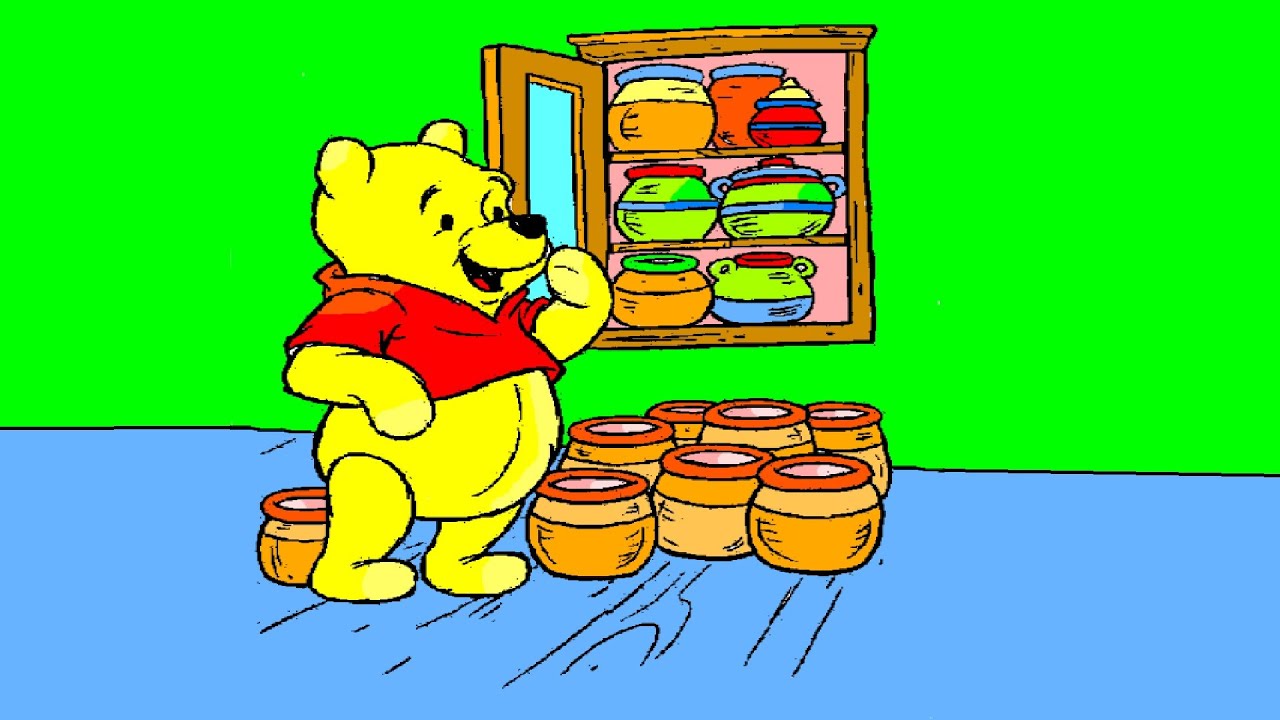 Winnie the Pooh And His Honey Pot Stash - Cartoon Coloring Pages - YouTube
