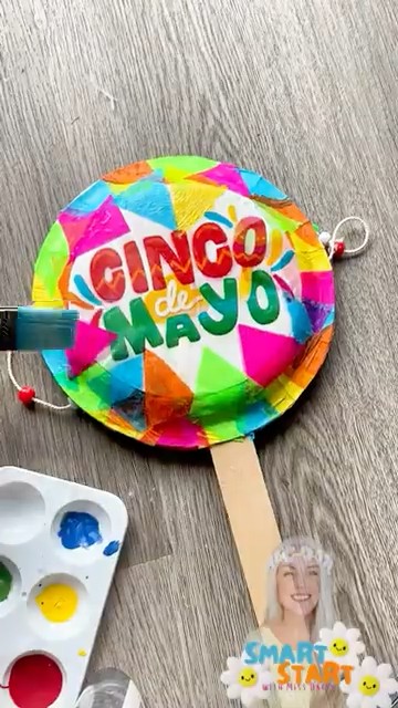 Cinco de Mayo Noise Maker Craft for Kids | Easy Paper Plate Shaker Drum ...