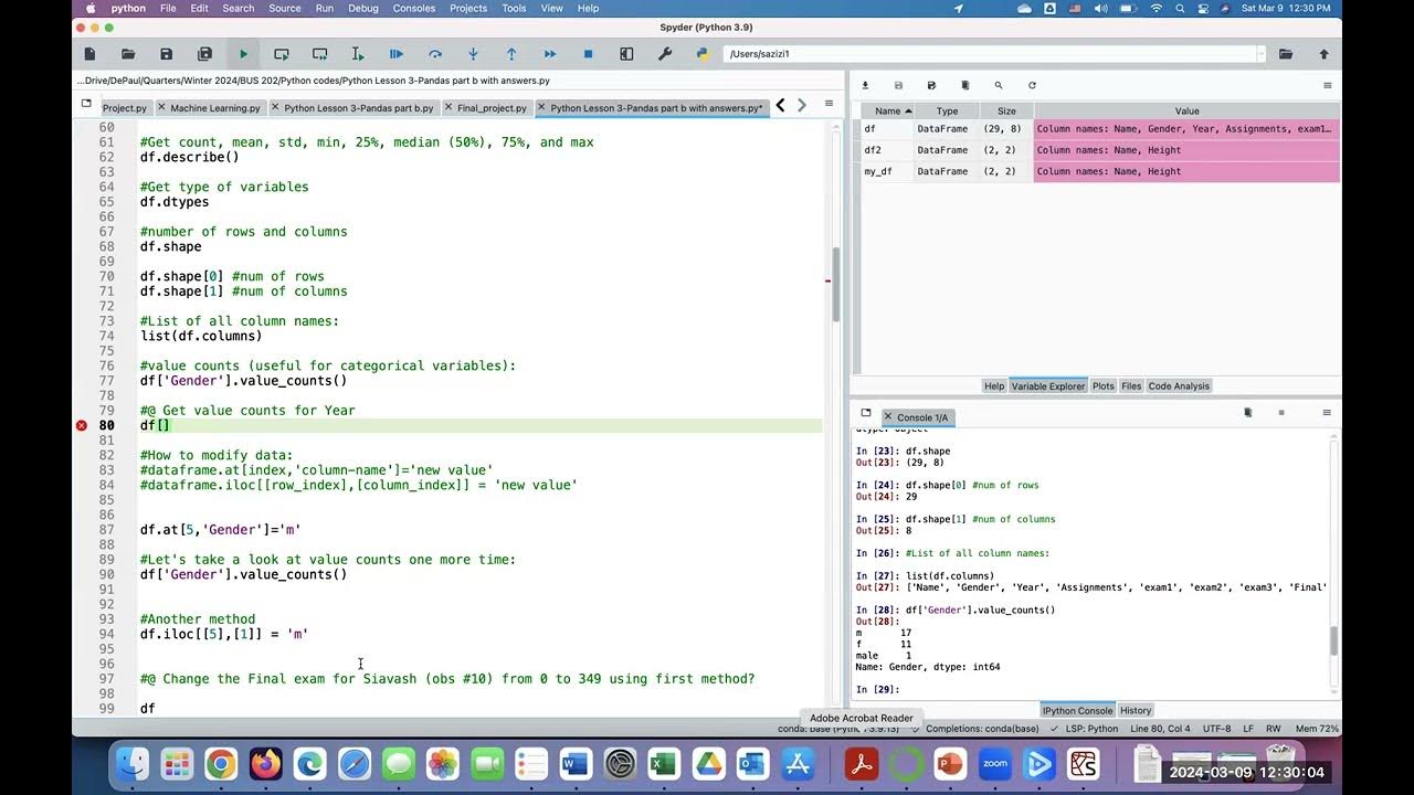 Python Lesson 3: Pandas part b - YouTube
