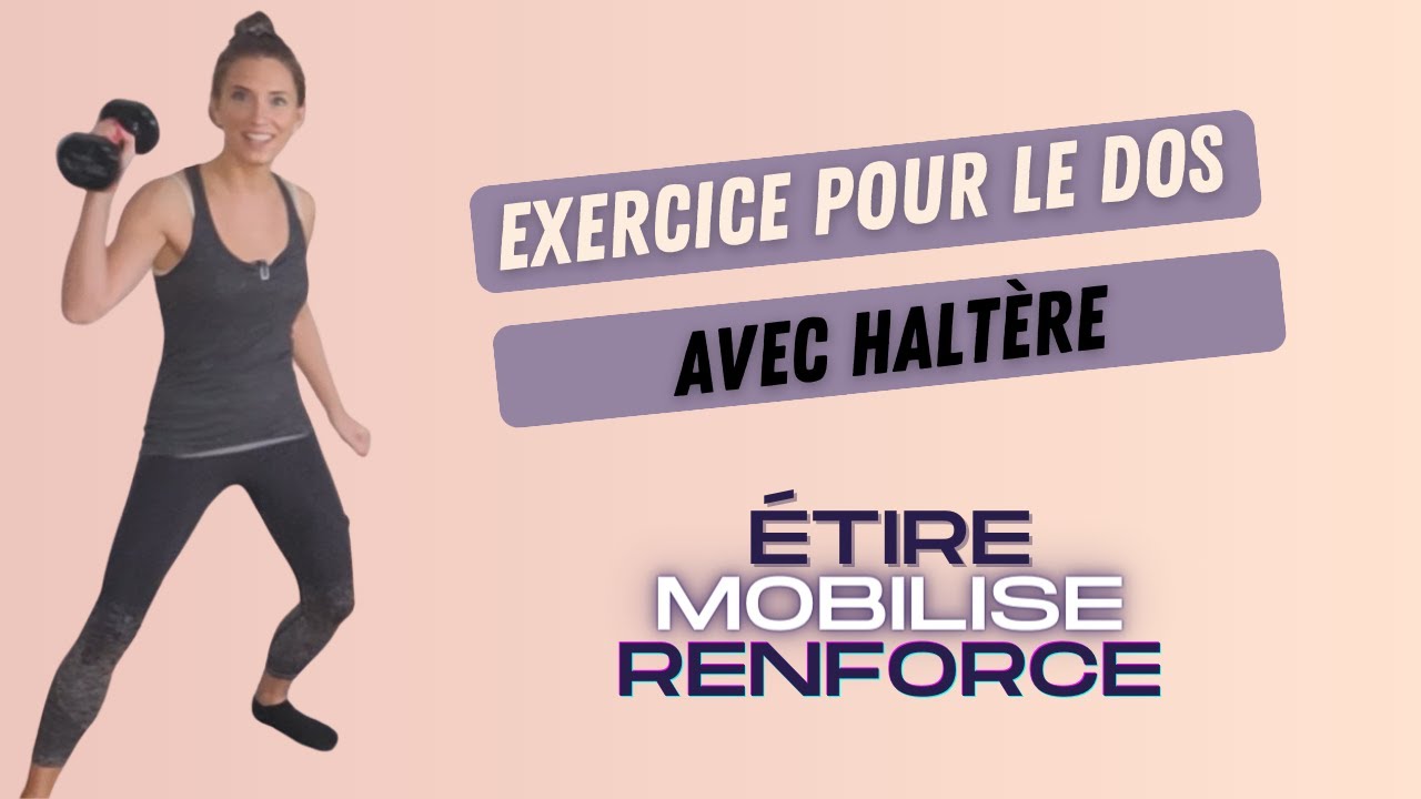 1 exercice simple pour le dos avec haltère (ou sans) - YouTube