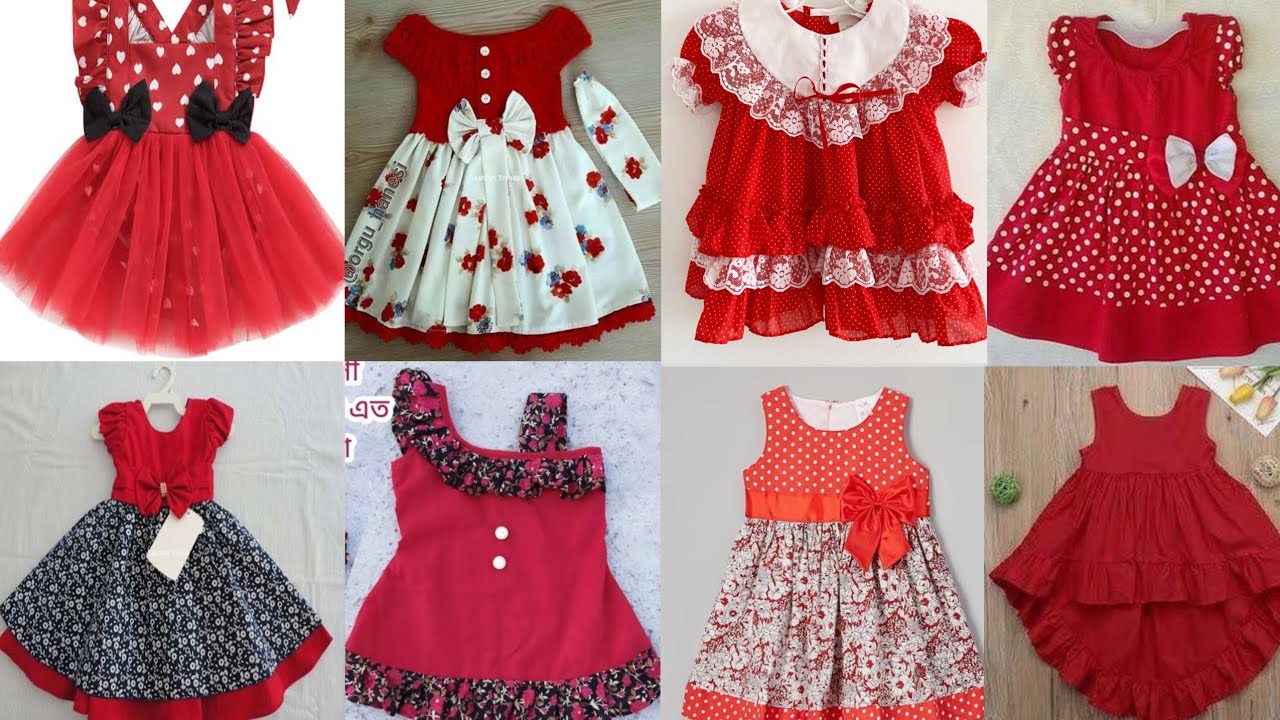 Beautiful Party Red Frock Design for Baby Girls | Hafi Collection - YouTube
