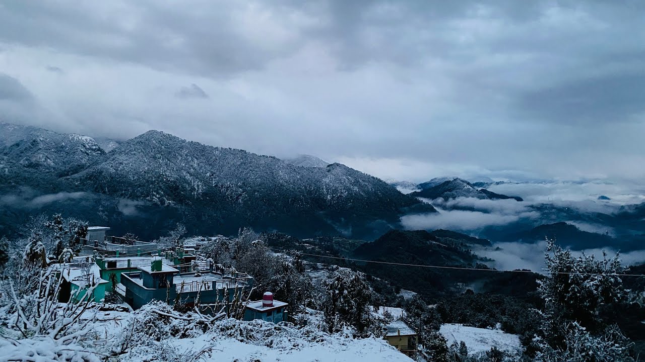 भंगवाड़ी- कोयलख़ 🏔️☃️, Gairsain! #snowfall - YouTube