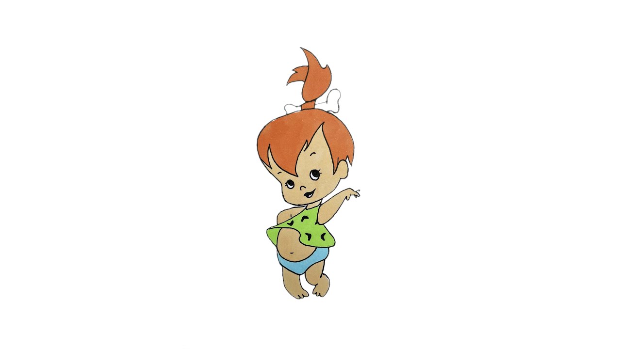 How to Draw Pebbles Flintstone-Rubble – Fast Creation of Fictional ...