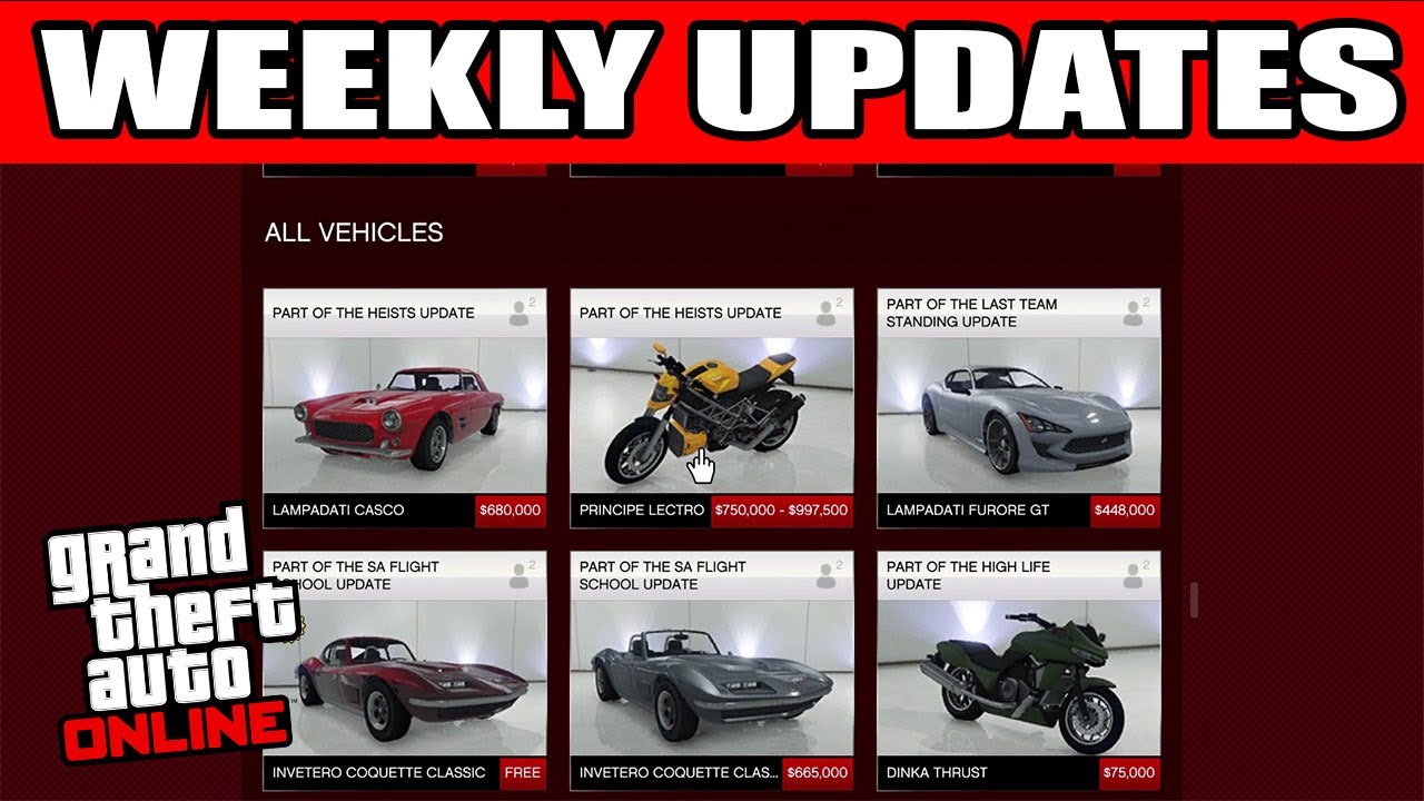 GTA 5 WEEKLY UPDATE Double Money This Week | GTA ONLINE , GTA DISCOUNTS ...