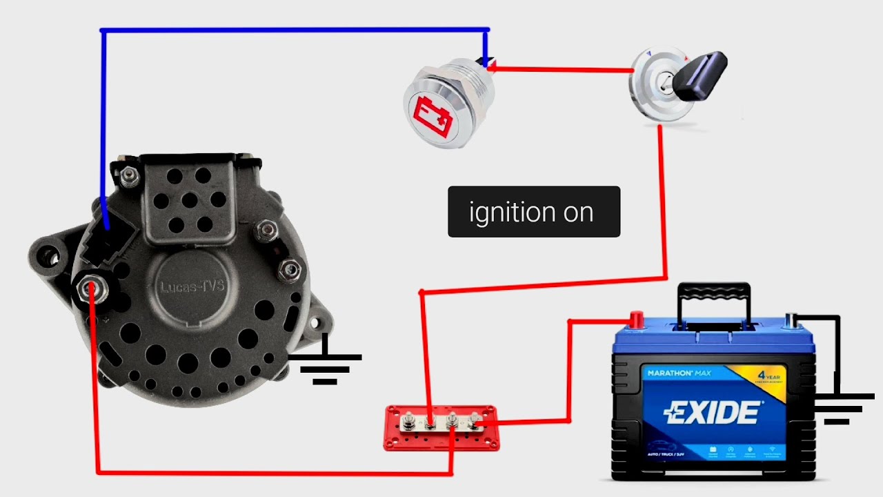 Car Alternator Wiring Diagram | How to Wire 2 Pin Alternator | Lucas ...