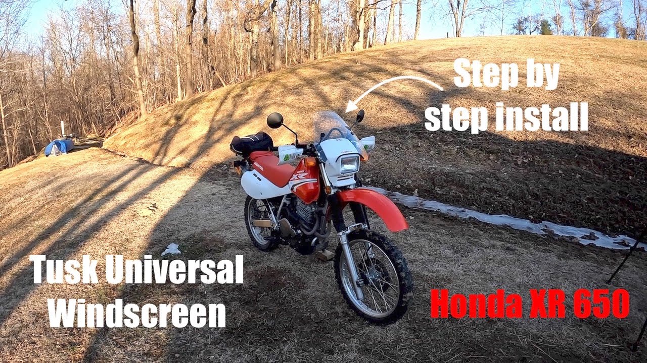 Installing Tusk Universal Windscreen On My Honda XR 650! (Step By Step ...