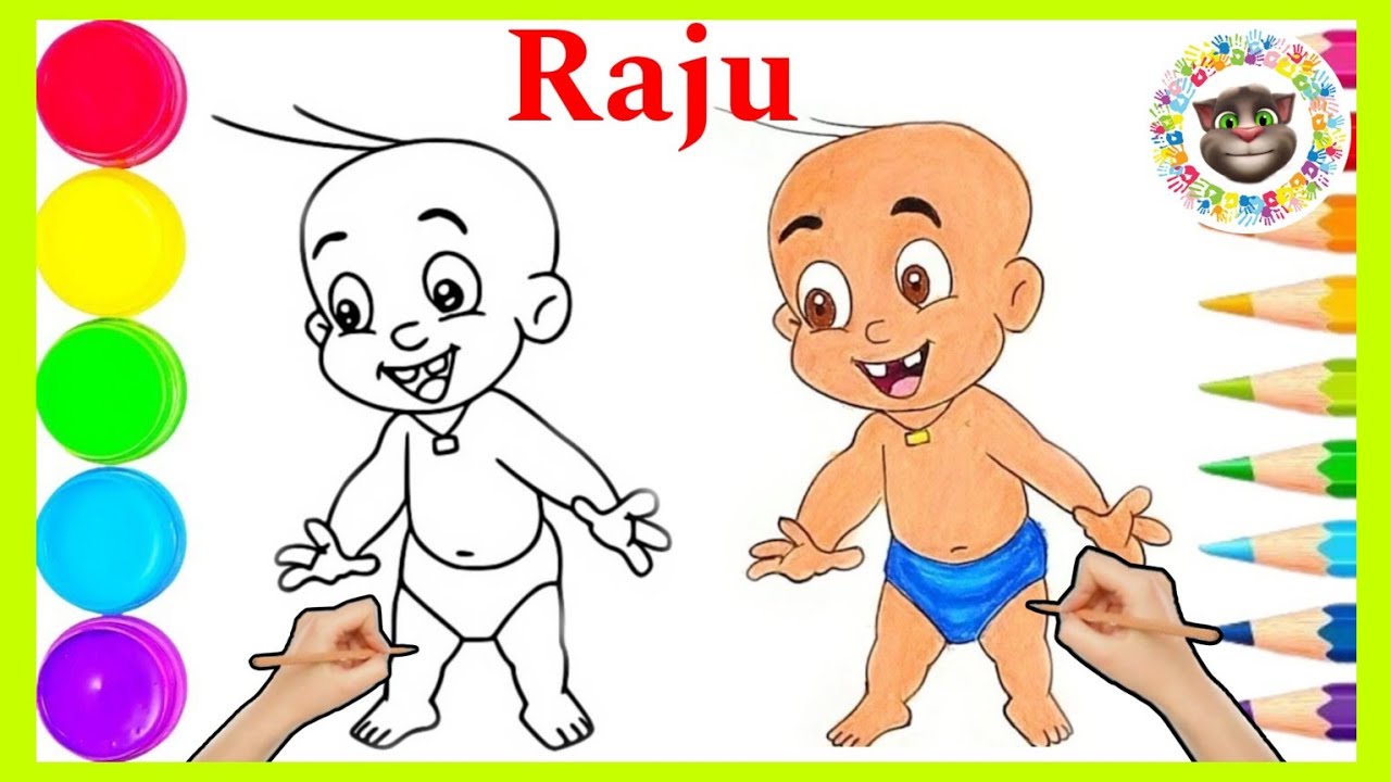 Chota Bheem "raju" colouring and drawing | Drawing for kids #kidsart # ...