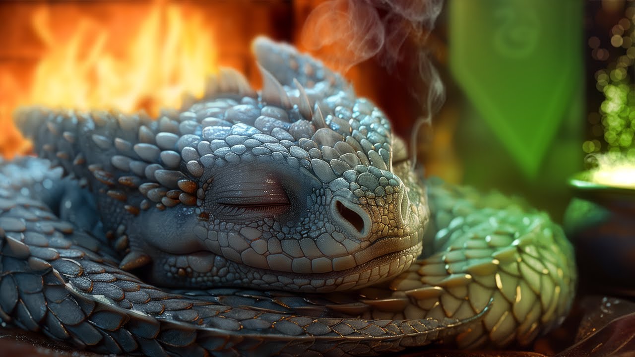Purring Pet Dragon 🐍 Cozy Fireplace 🔥 Calming Potions - YouTube