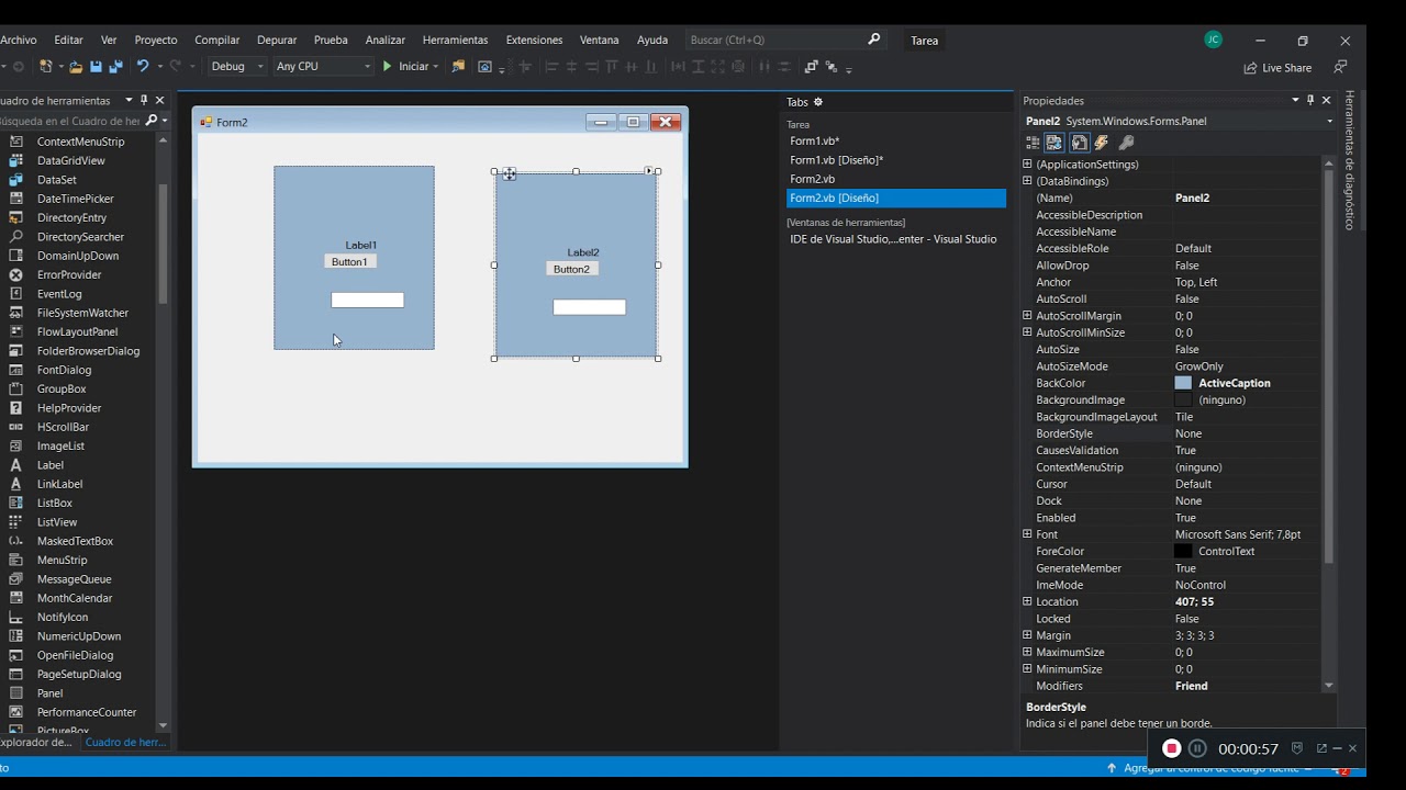 Tutorial Del Panel En Visual Basic Youtube