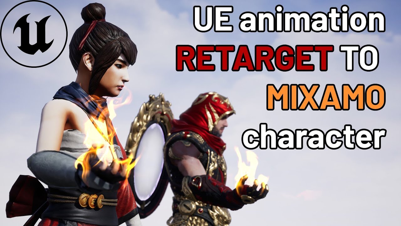 Unreal animation RETARGET to MIXAMO character - YouTube