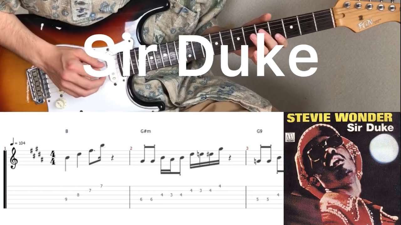 Stevie Wonder - Sir Duke (guitar cover with tabs & chords) Chords ...