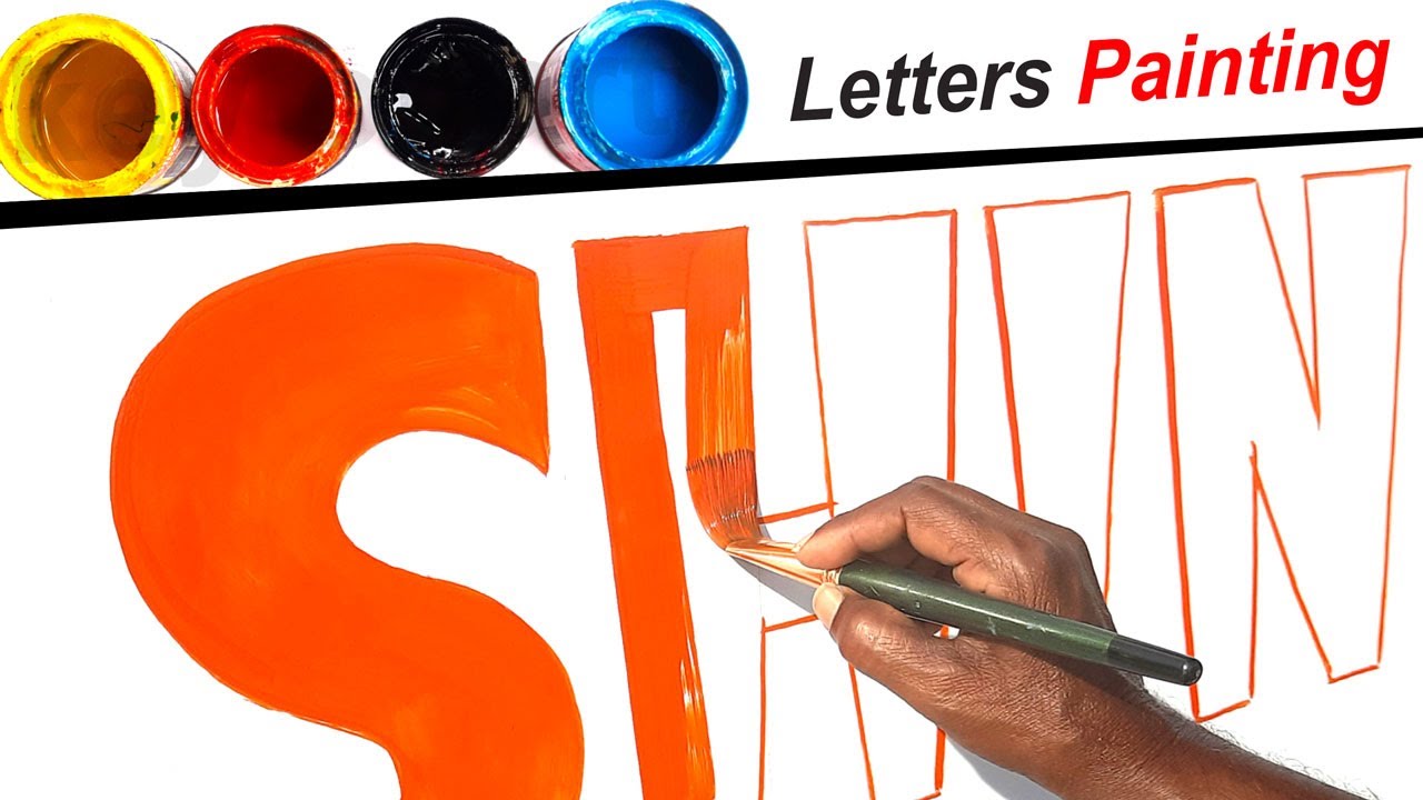 Painting Shine Design 3D Lettering Sign Writing Different Colors ...