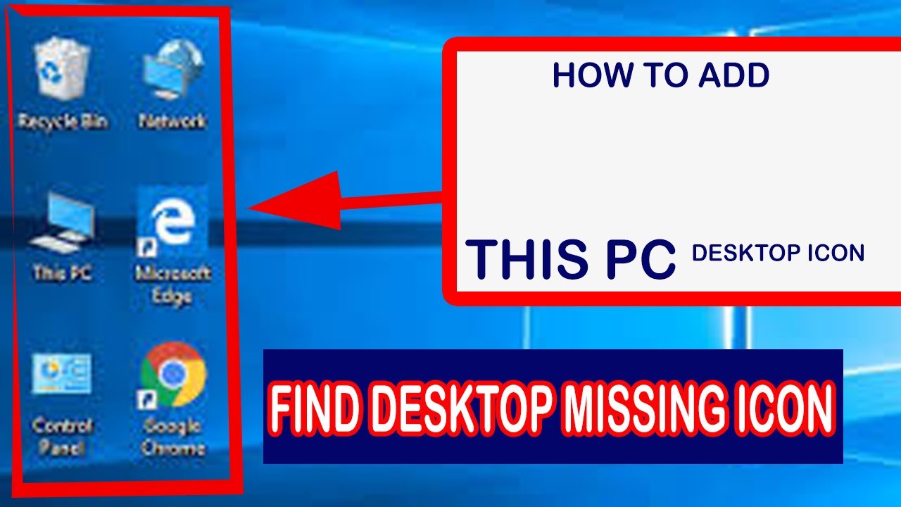 How To Show This PC icon on Desktop || Missing This PC Icon On window ...