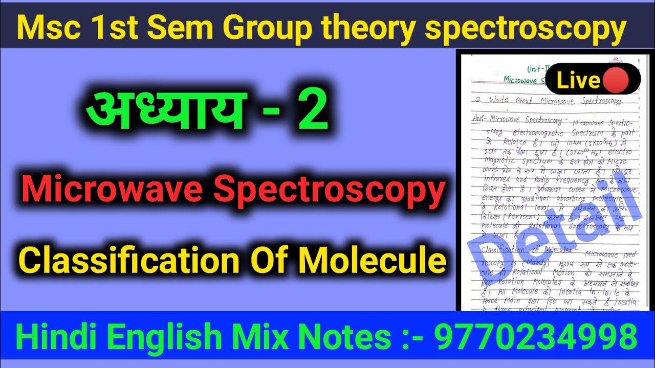 Msc 1st sem Group theory spectroscopy Notes In Hindi//msc 1st sem ...