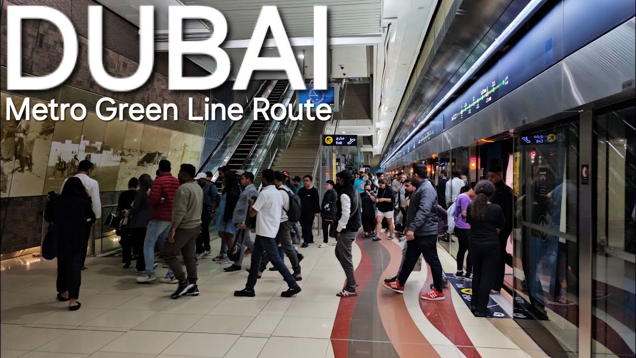 Dubai Metro Ride (Green Line to Red Line Route): Etisalat to ...