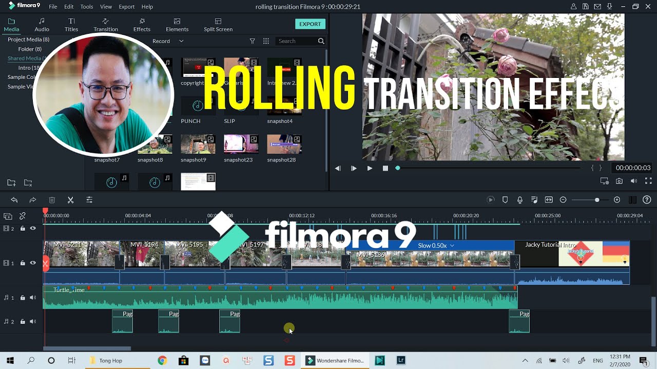 Filmora 9 Rolling Transition Effects - YouTube