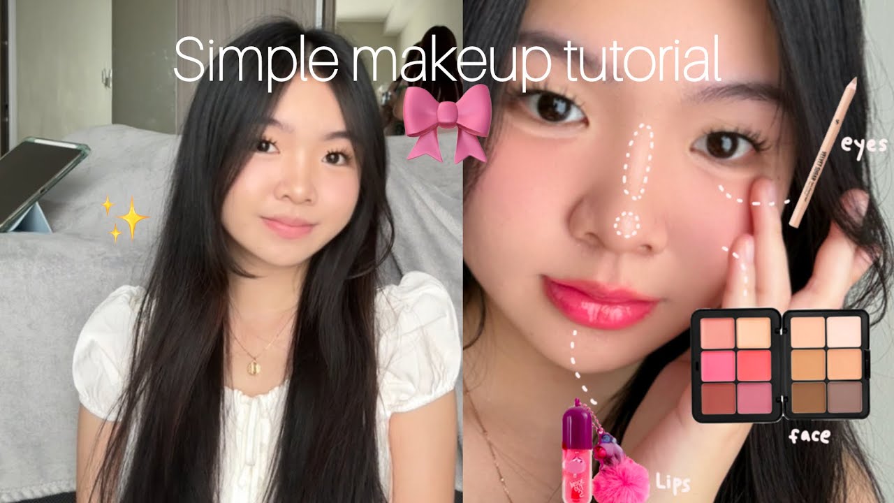 Simple makeup tutorial for beginners💄douyin + korean makeup look 🎀🌸💕 ...