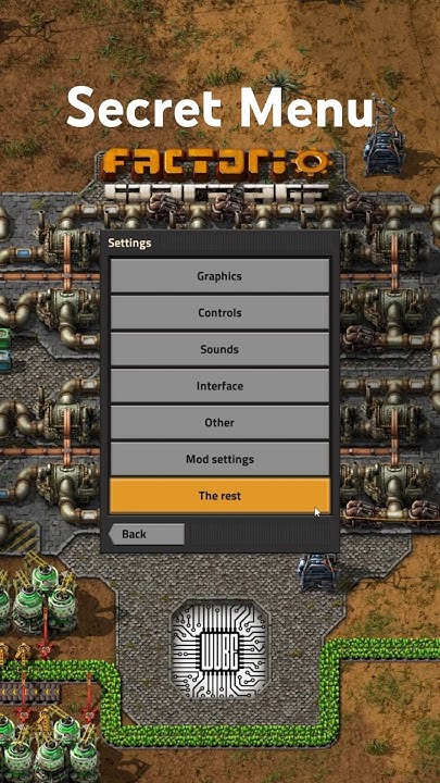 Factorio: Secret Settings Menu "The rest" - YouTube