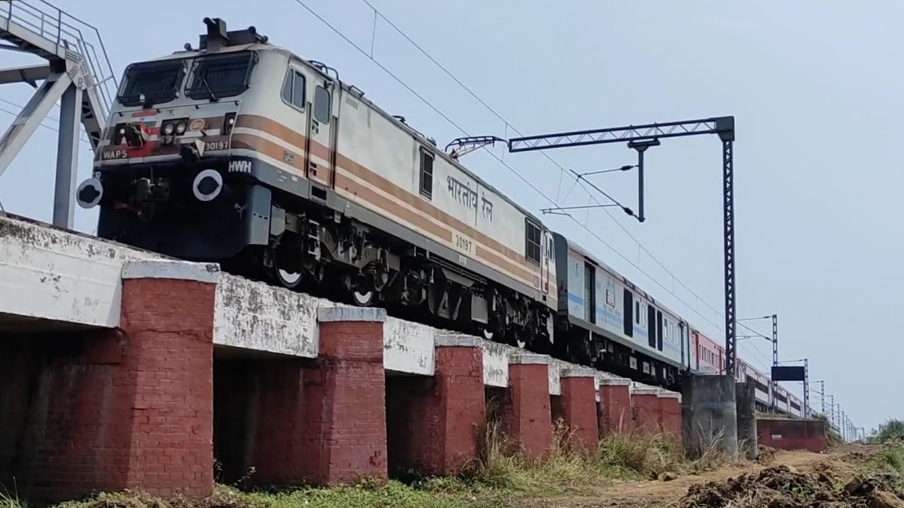 Speedy Train Running Over A Bridge - Route Diverted 13053 Howrah ...