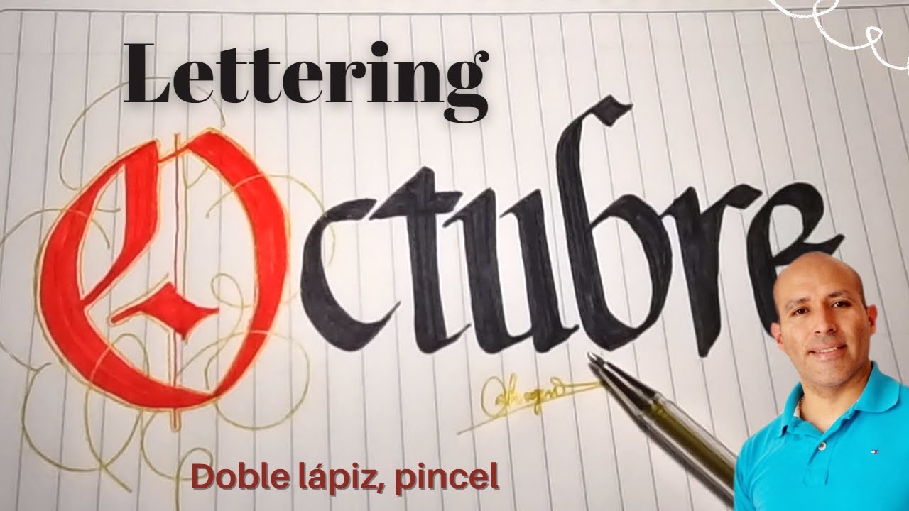 Lettering - Octubre. Caligrafía de rótulos a doble lápiz. - YouTube