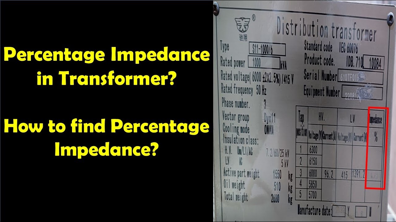 What is Percentage Impedance in Transformer || How to calculate ...